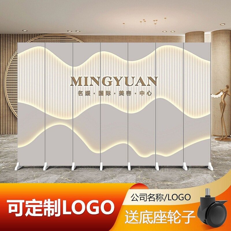 2025 Современный минималистичный экран-перегородка для гостиной, лобби компании, входной двери, офиса, мобильный складной экран-перегородка