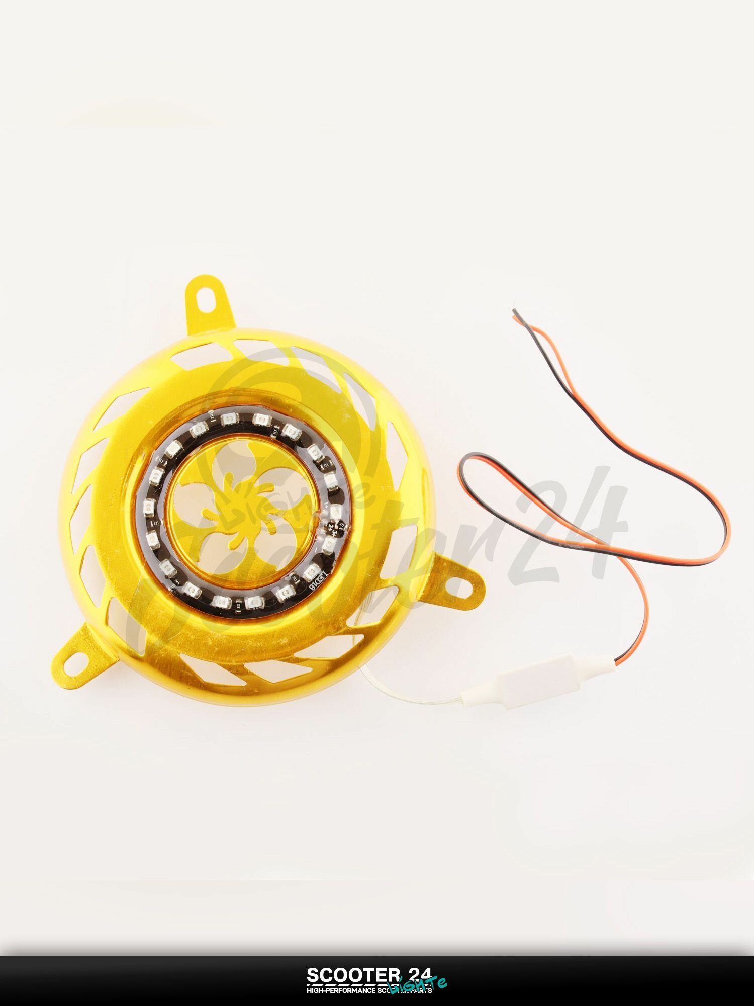 Накладка крышки генератора диодная универсальная на мототехнику / скутер / мотоцикл / питбайк / эндуро / квадроцикл (желтая) "GJCT"