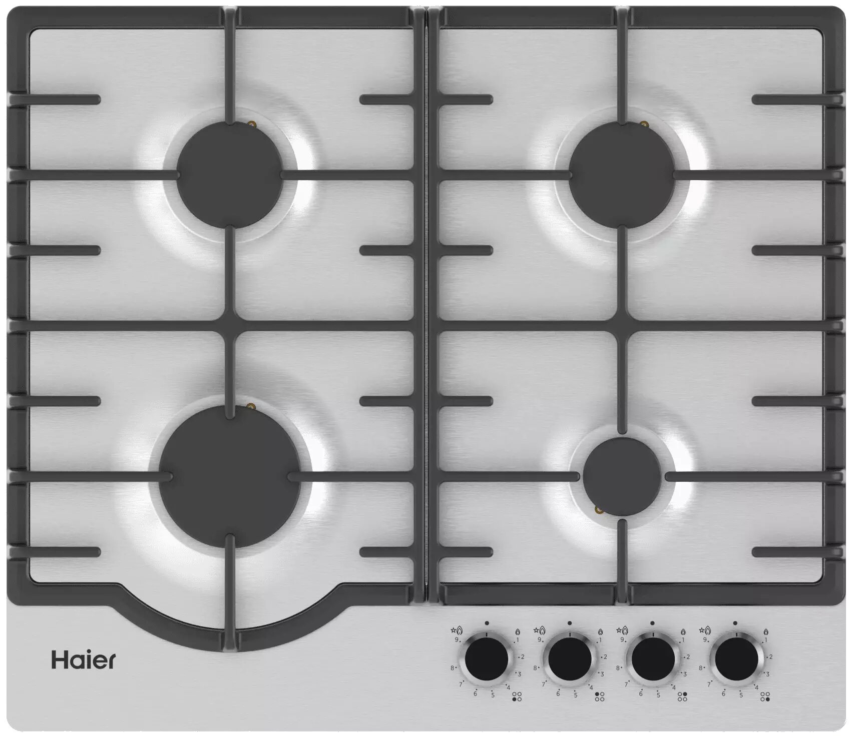 Варочная панель Haier HHX-M64RNVX, 4 конфорки, чугунные решетки