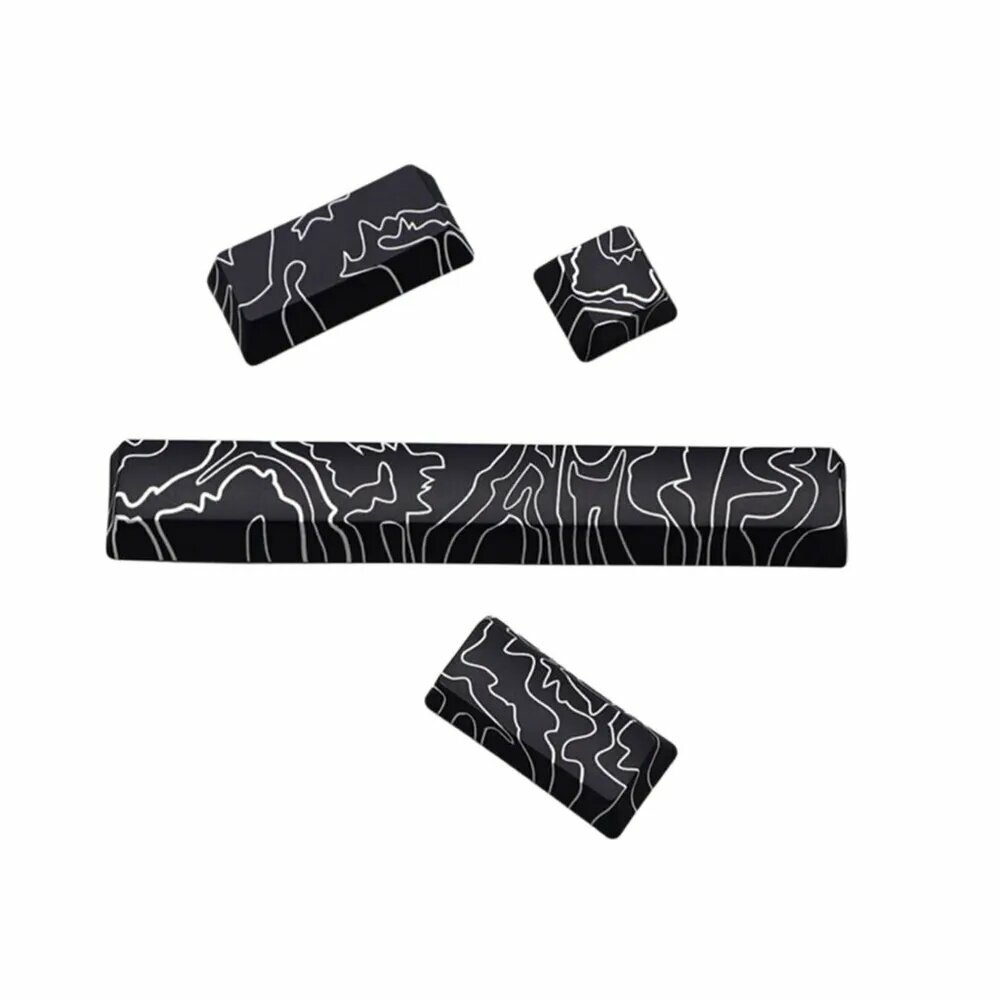 4-Клавишные PBT Кейкапы для Механических Клавиатур, Линия Черная