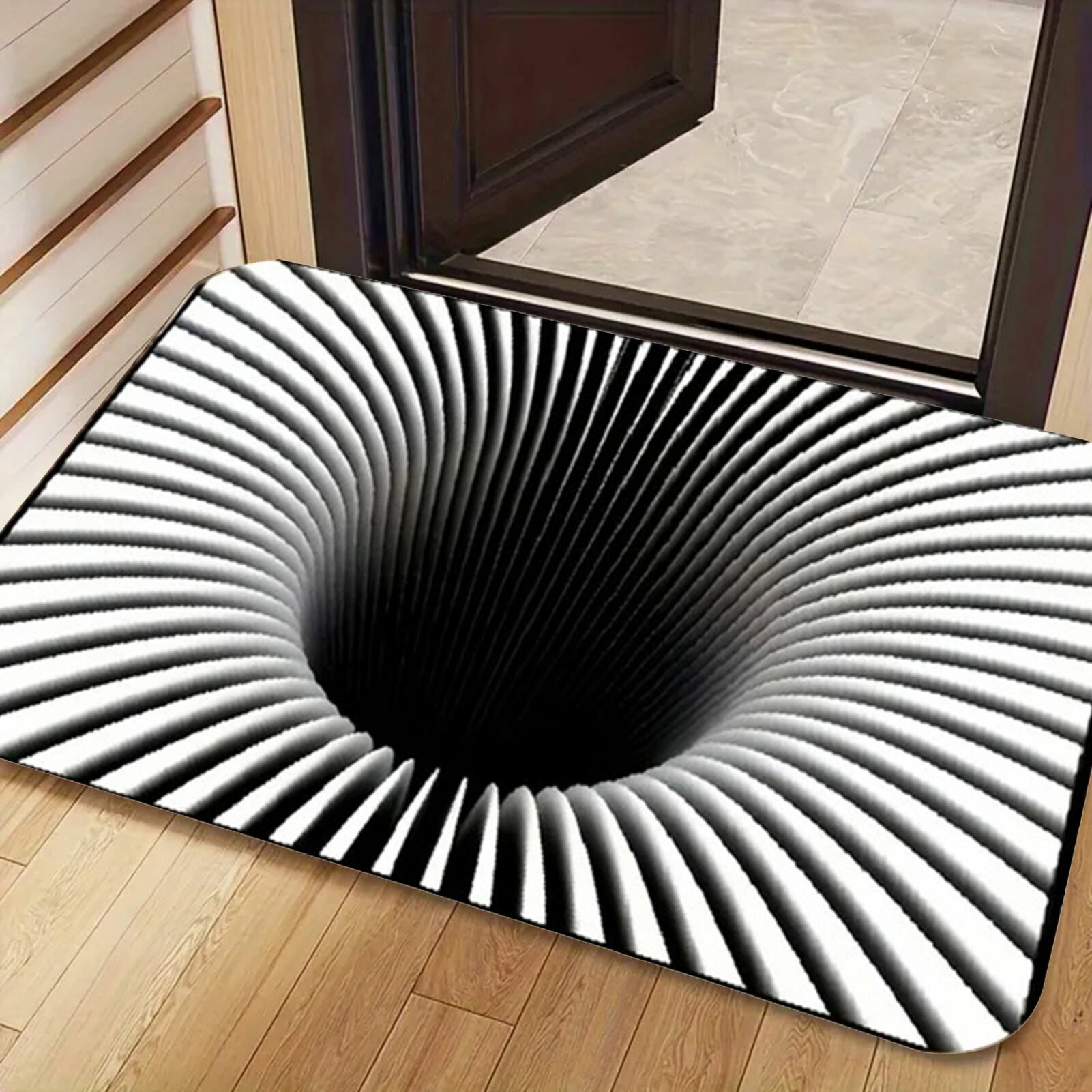 Ковер с 3D иллюзией дыры, впитывающий для прихожей и комнаты