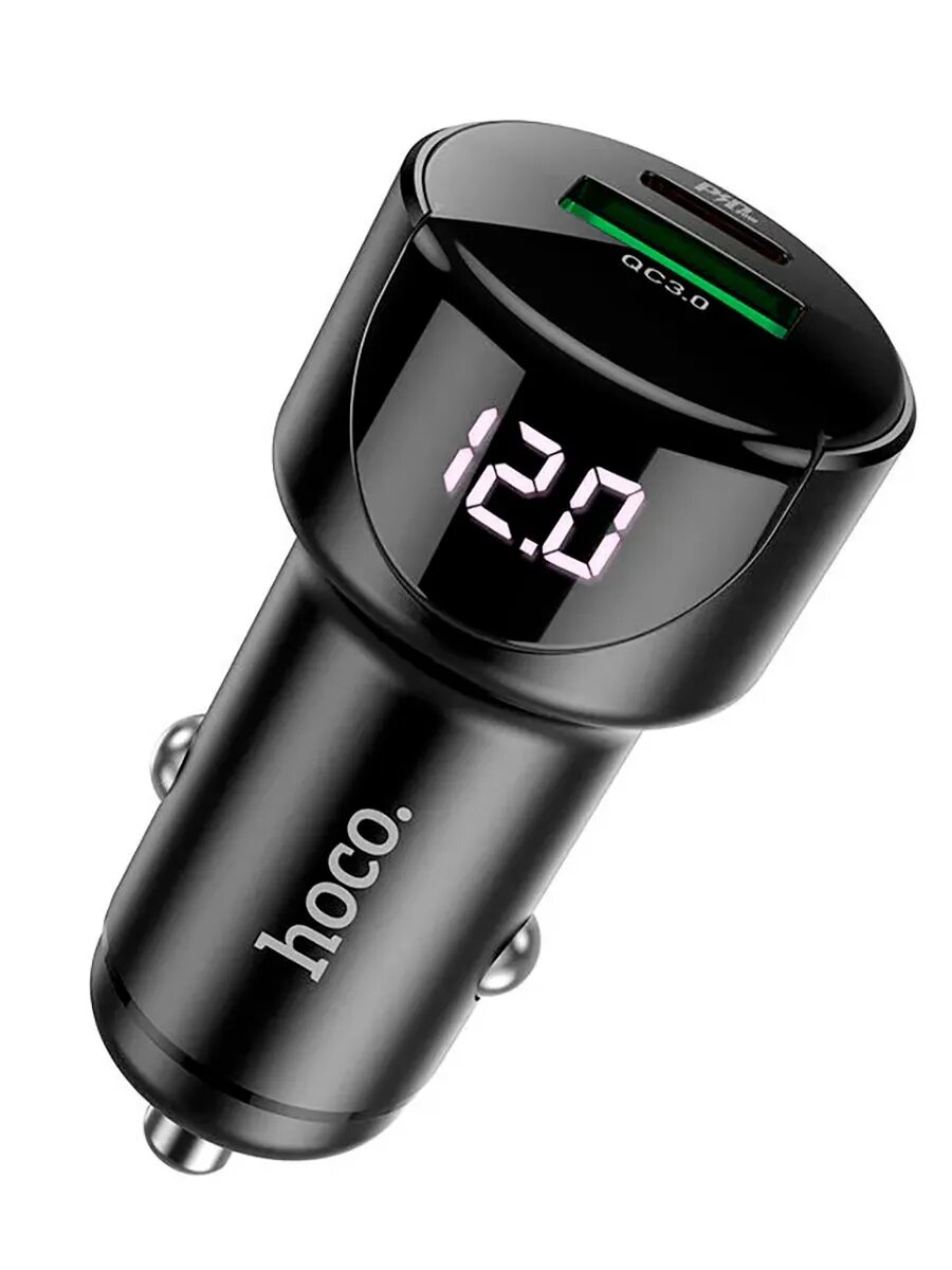 Автомобильное зарядное устройство Hoco Z42 (PD20W + QC3.0) индикатор напряжения / быстрая зарядка в прикуриватель