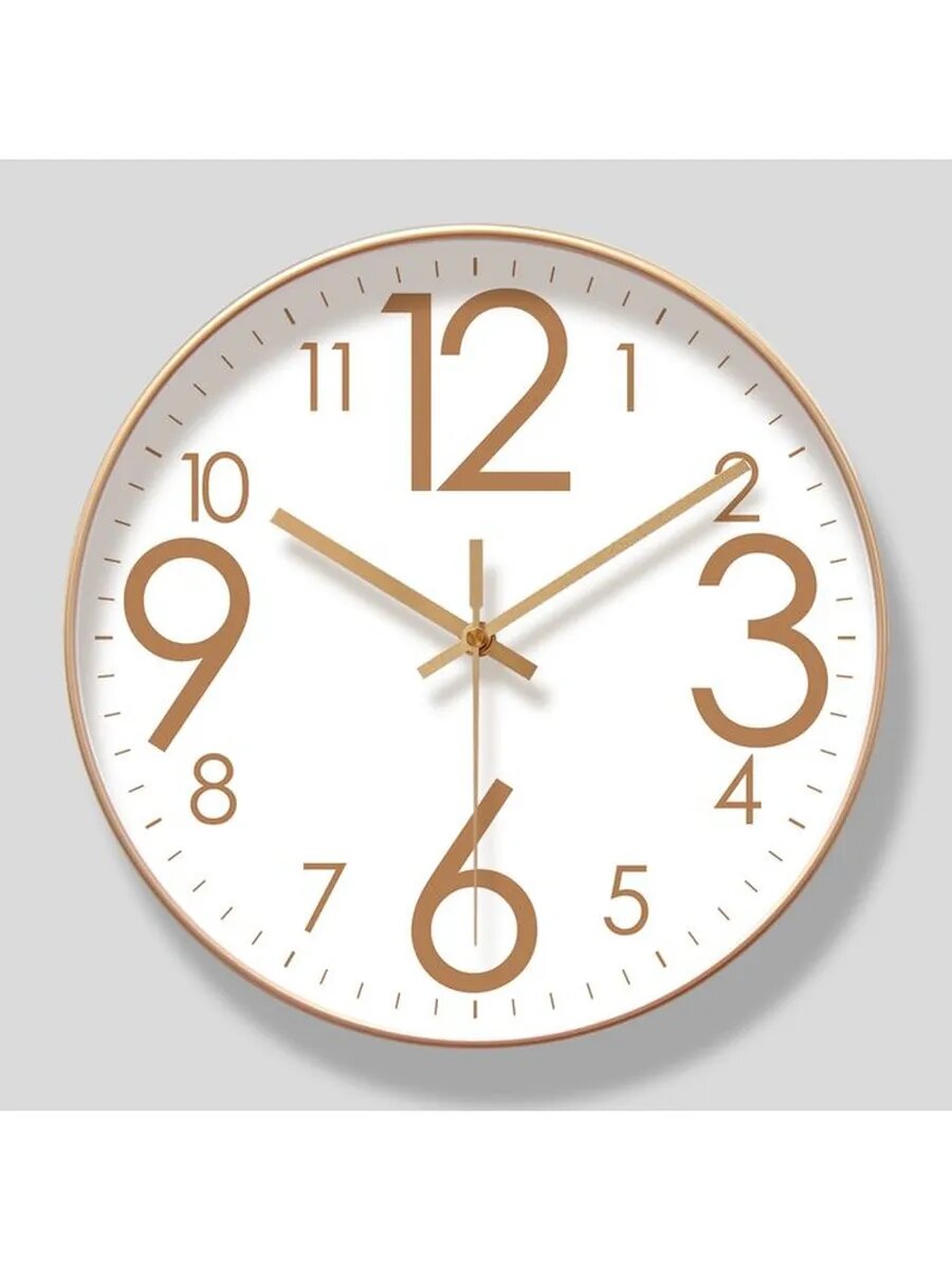 Настенные часы (30 см — золотая рамка C)