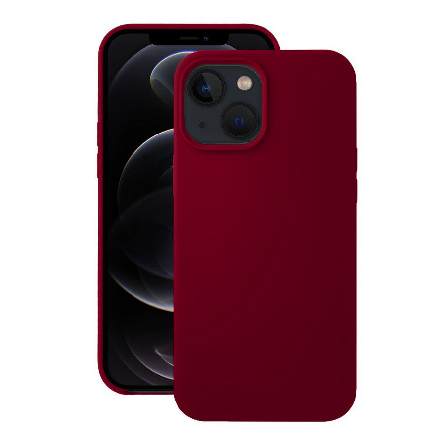 Силиконовая накладка без логотипа (Silicone Case) для Apple iPhone 13 Pro (6.1) бордовый