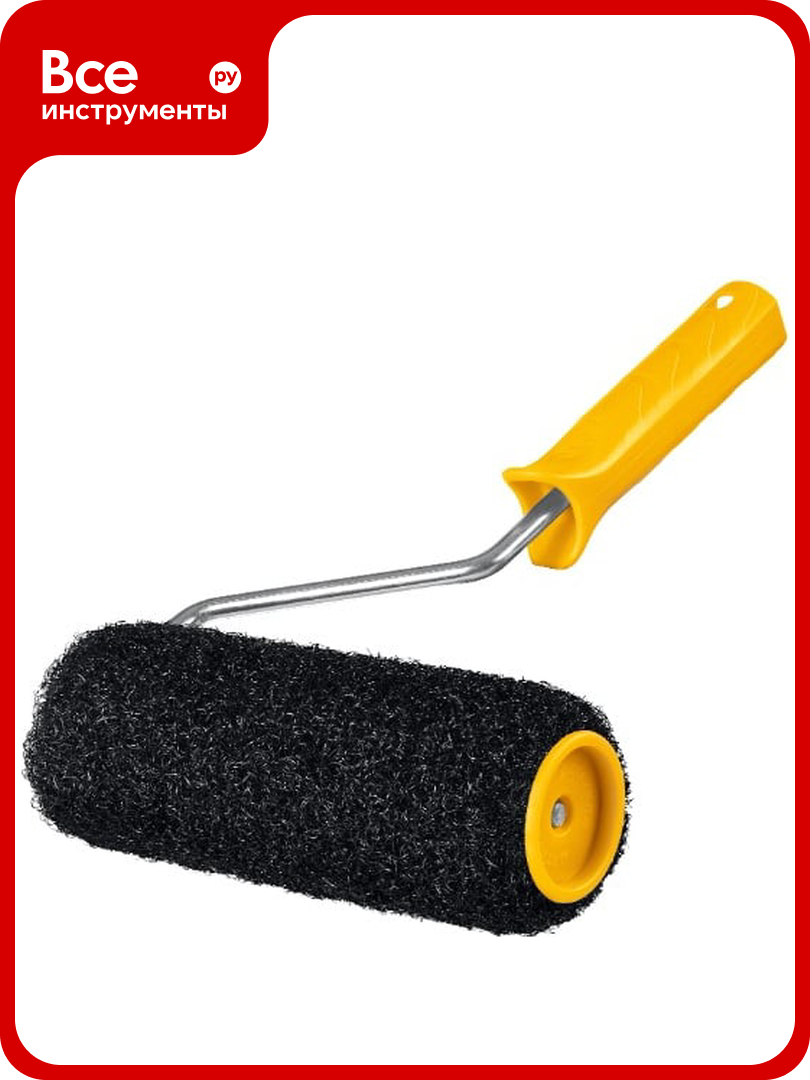 Ролик для шпатлевки STAYER Putty 80 180 мм 03642-18, мини‑валики с нейлоновой шубкой, бытовой класс, удлинённая ручка