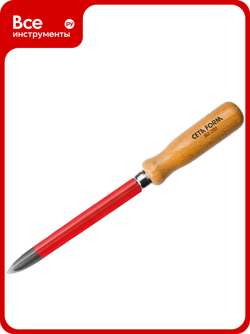 Шабер трёхгранный Ceta Form 16 мм полый J82-200, деревянная рукоять, коррозионностойкий стержень из CrV, резка
