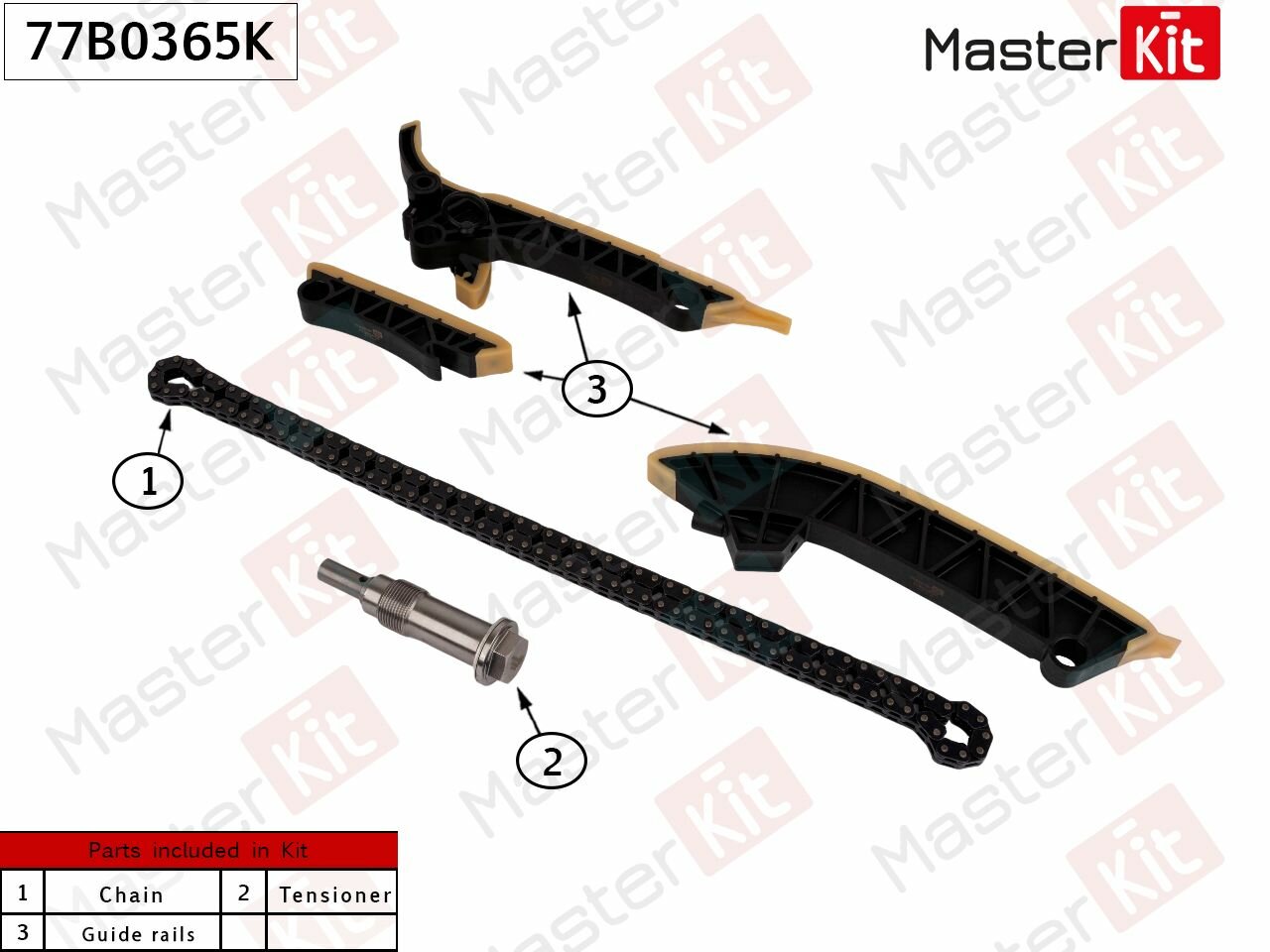 Комплект цепи ГРМ MERCEDES-BENZ M 256.830 MasterKit 77B0365K