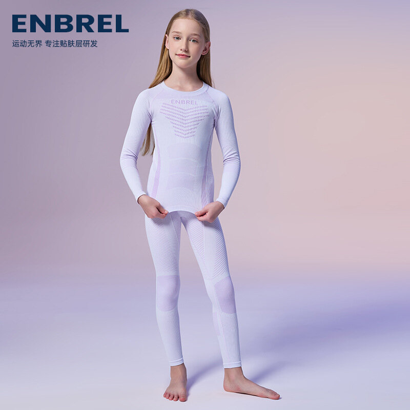 Детский спортивный комплект одежды с быстрой сушкой для мальчиков и девочек, осень-зима, утолщенный, для катания на лыжах, альпинизма, бега, влагоотводящее термобелье