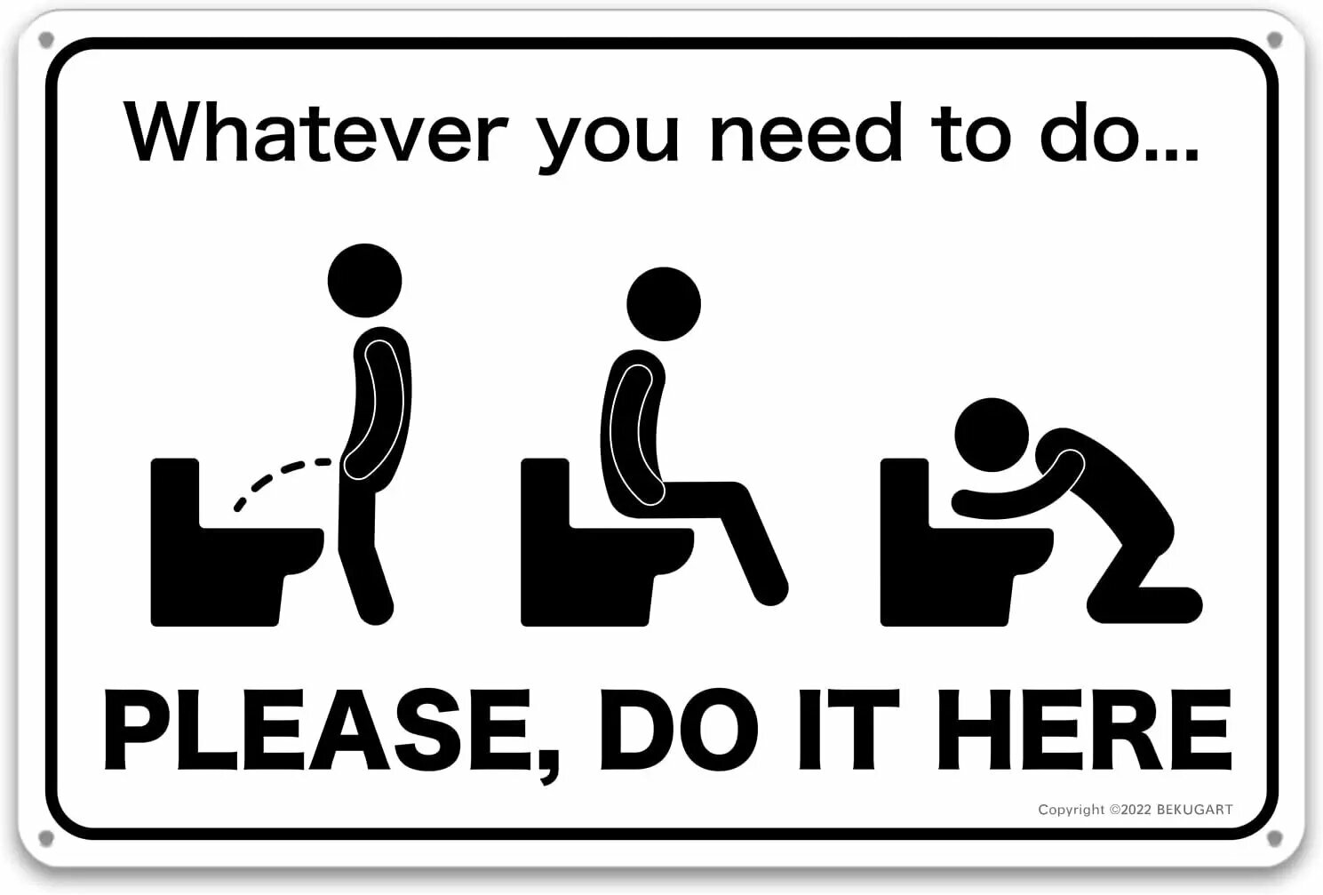 Забавный Декор Для Ванной Комнаты - Алюминиевая Металлическая Табличка С Юмористической Надписью «Что Делать.» Пожалуйста