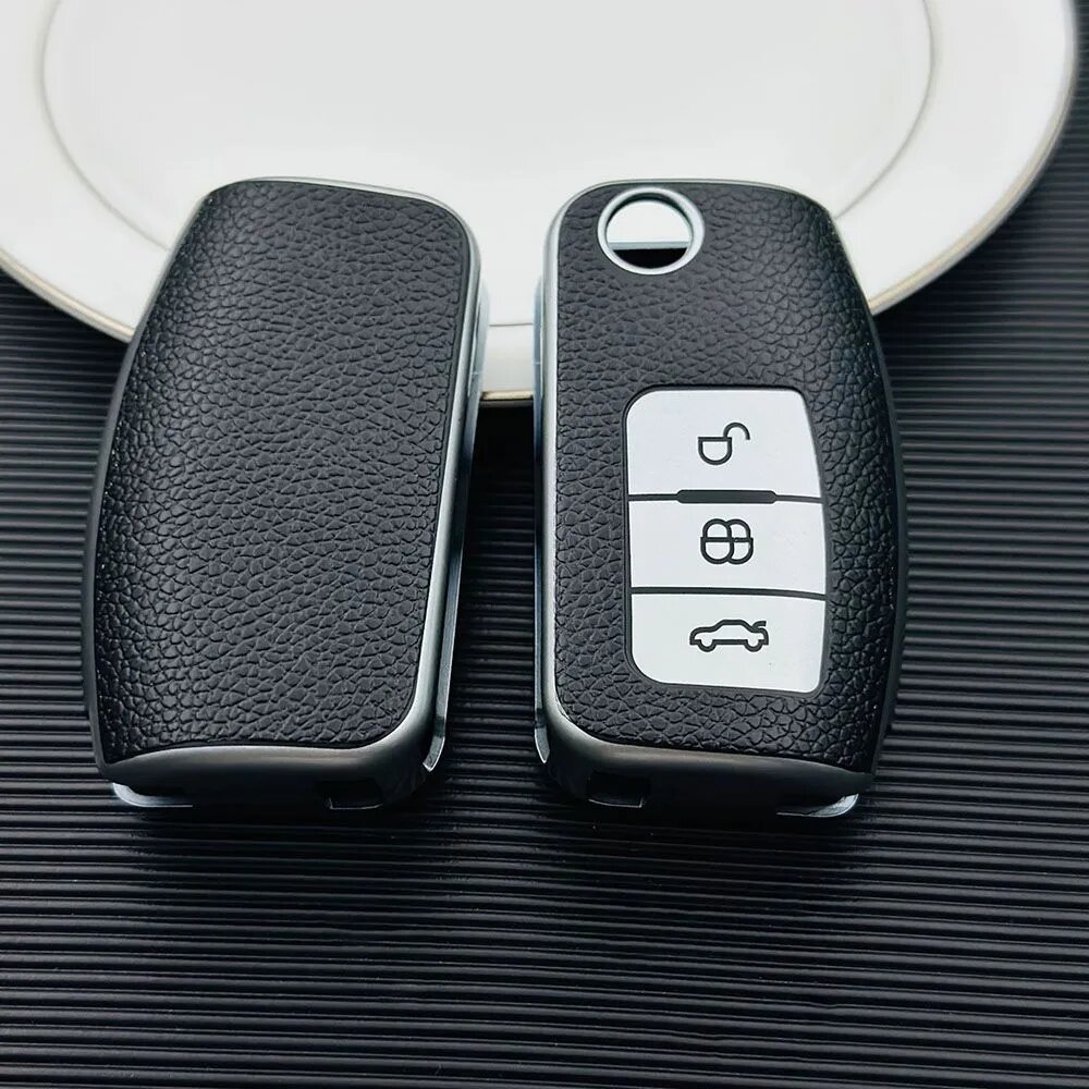Серебристый текстурный чехол для ключей Ford Focus 2 C-MAX Remote Key Автомобильные Аксессуары