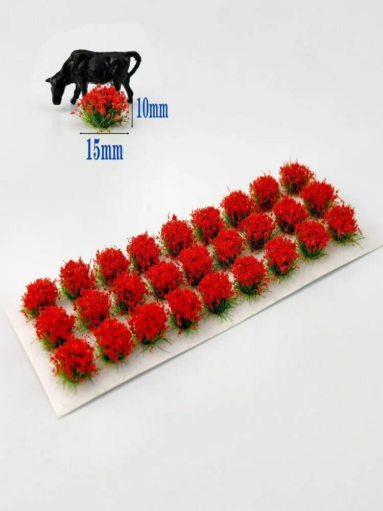 27 шт. Миниатюрные цветочные кустики для макетов, диорам и ландшафтных сцен (дикие цветы, декор для сада)