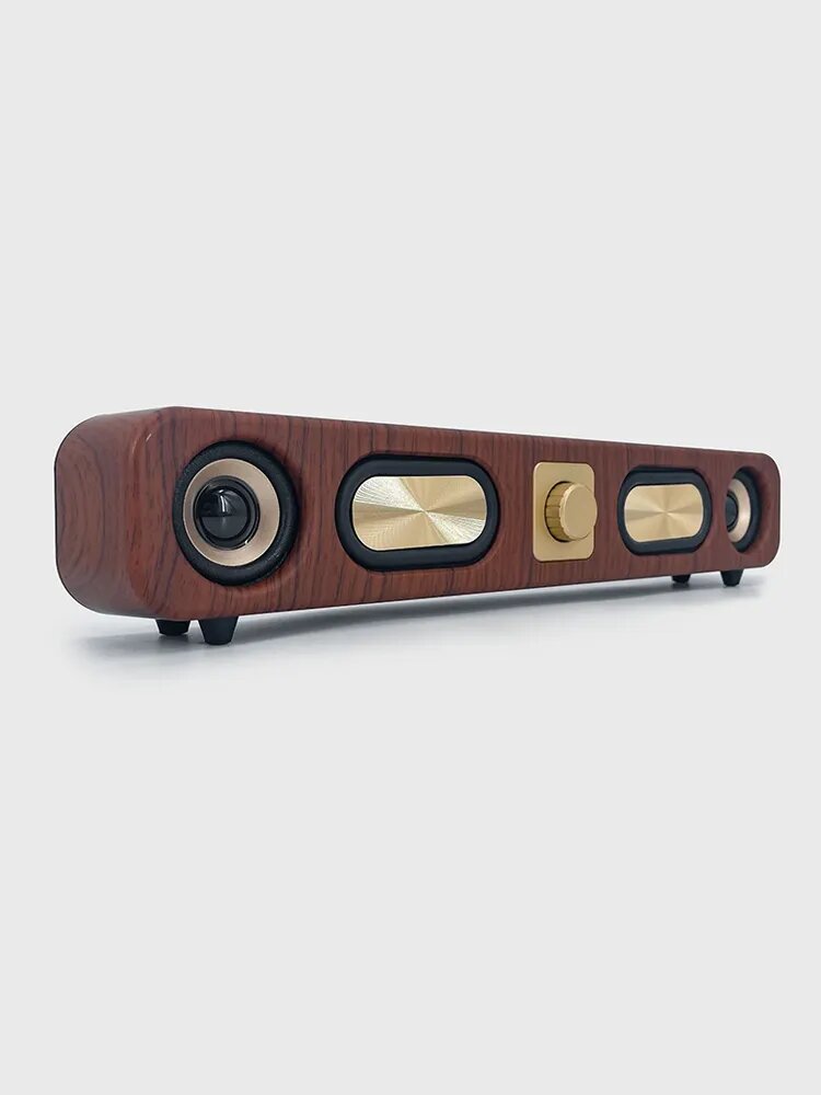 TRENDY RETRO Bluetooth Stereo Speakers Wood Grain Computer Soundbar — фото 1