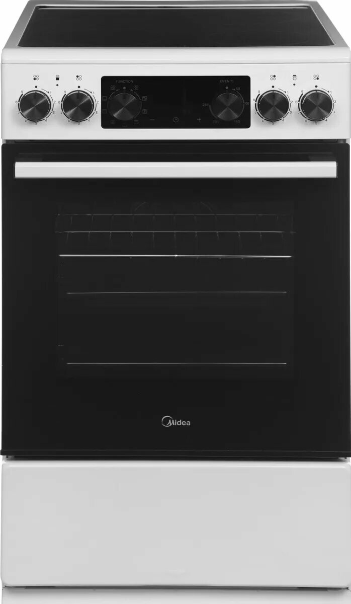 Плита стеклокерамическая MIDEA MFO-D4E20T9E(WH) белый/черный, конвекция