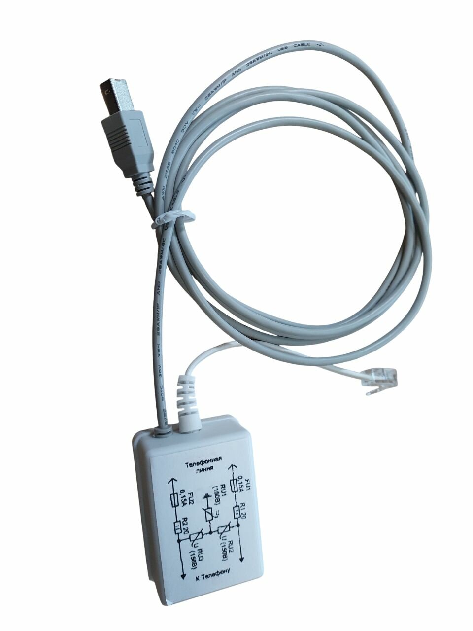 Телефонный переходник USB type B на RJ11