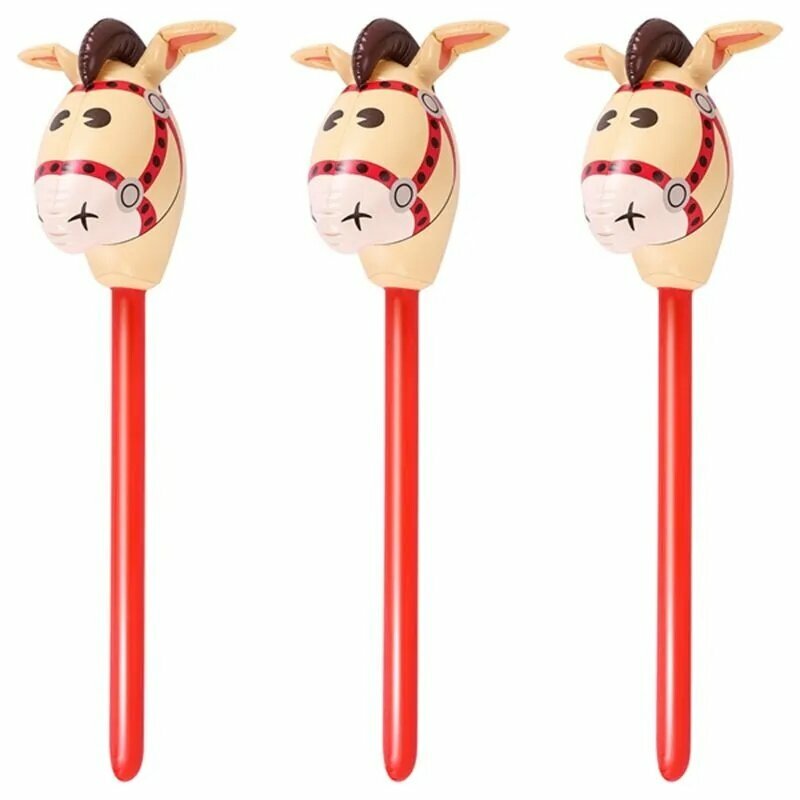 3 шт. надувных шара в виде головы лошади, палочки для ковбоя, ПВХ, игрушки для улицы