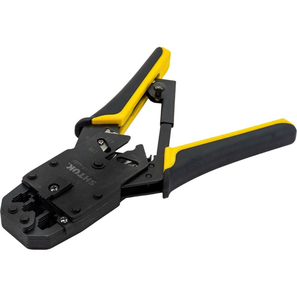 Универсальный кримпер для телефонных и компьютерных разъемов SHTOK КР-468У 27102