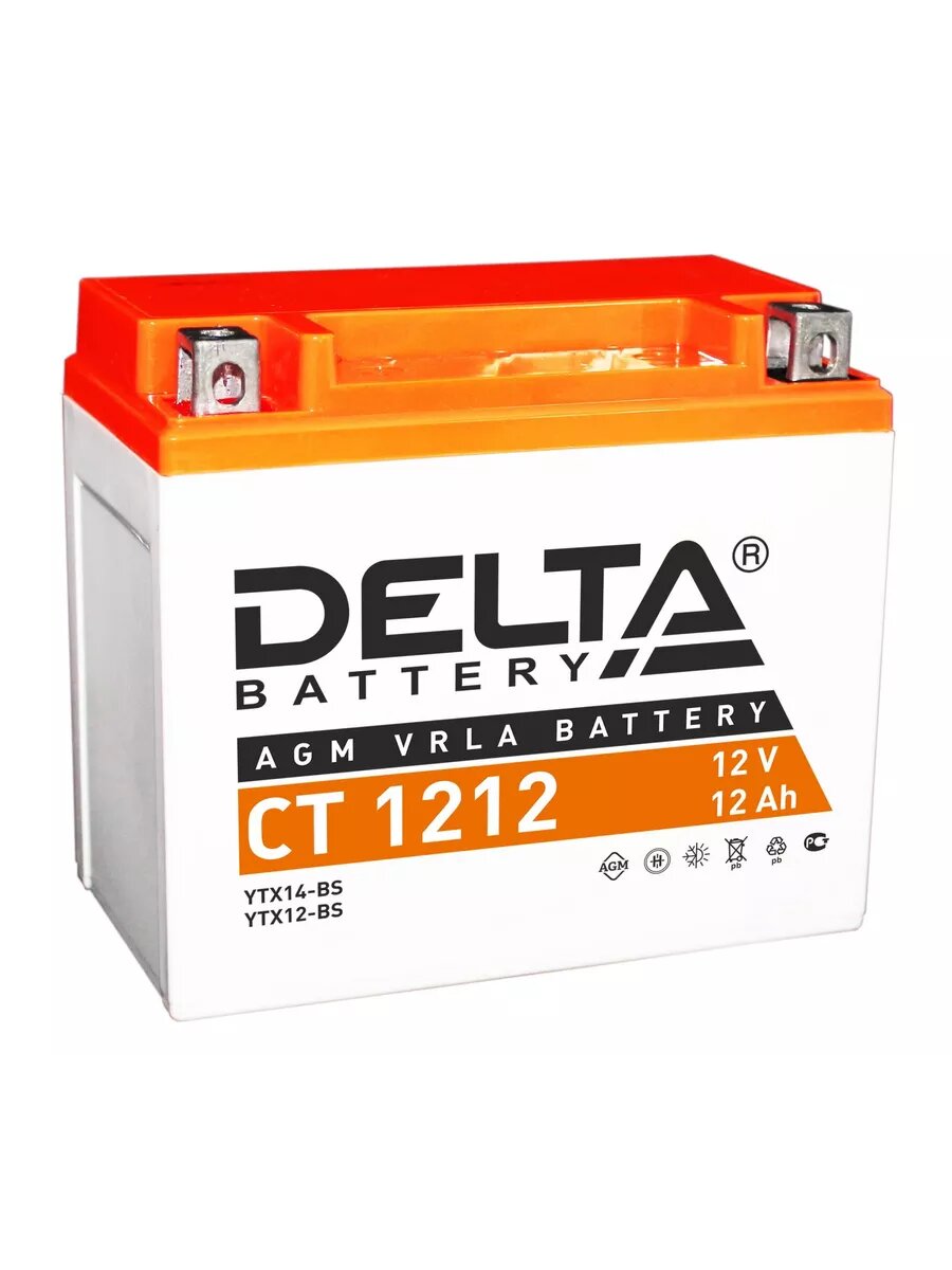 Аккумулятор DELTA CT1212 12V 12Ач 180А 150x87x130 прям. пол.