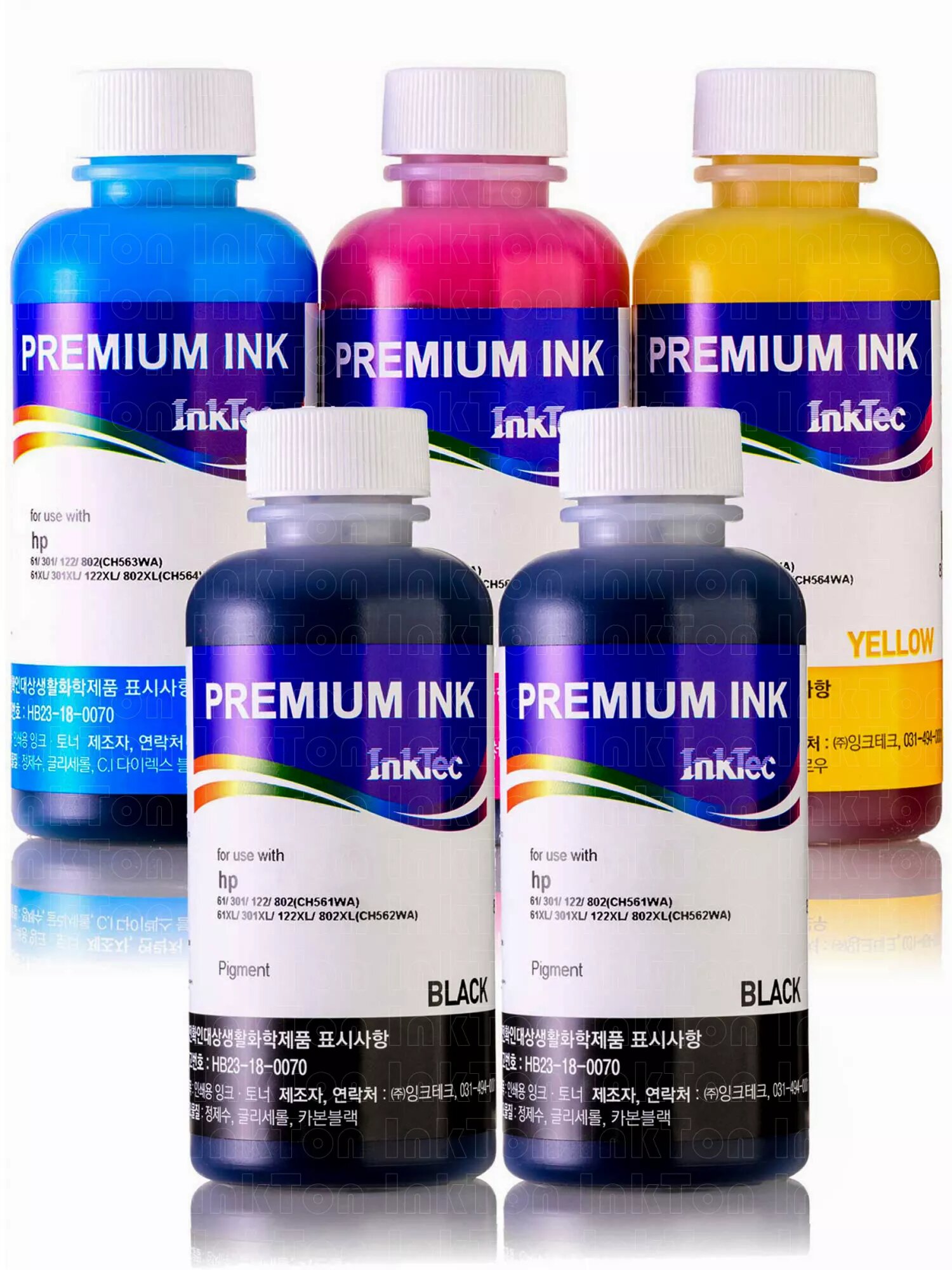 Чернила для принтера HP 2800, 2875, 6075, 6475, заправка картриджа HP 653, 500мл, комплект с 2 черными