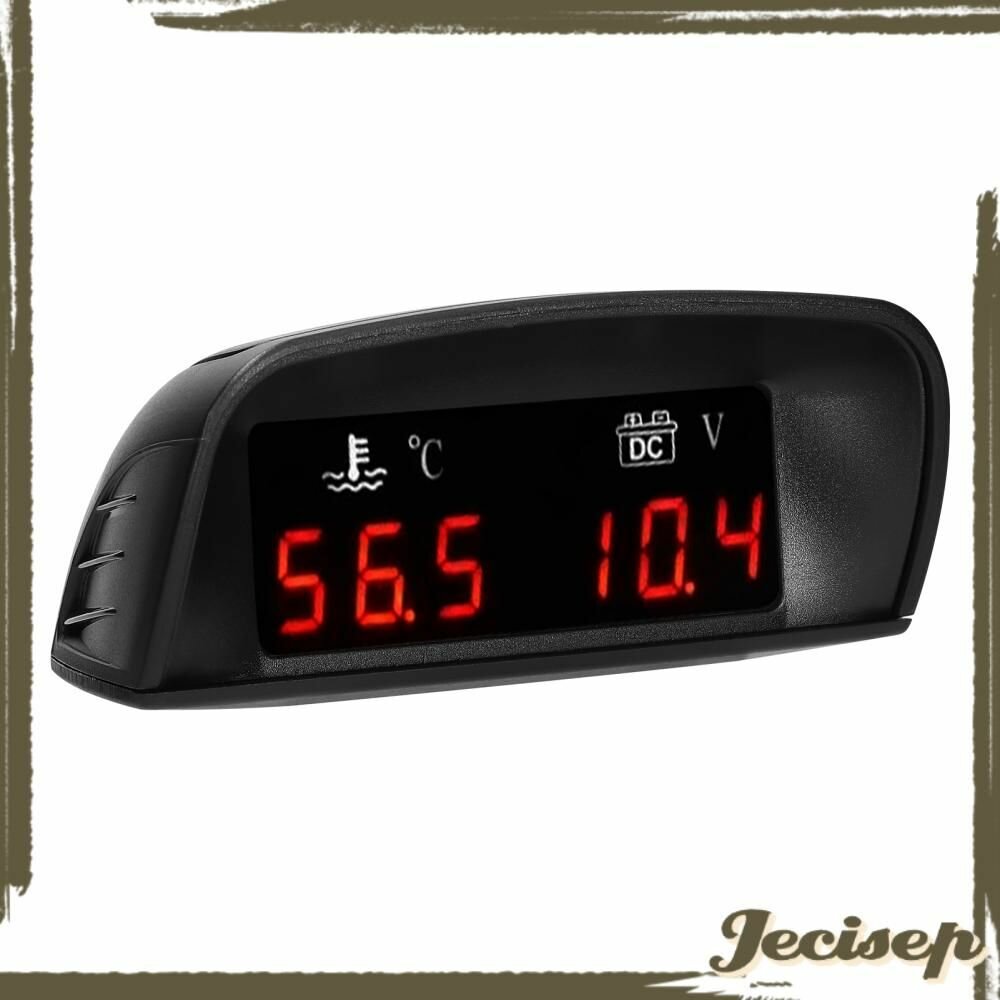 Датчик температуры воды и вольтметр 2-в-1 для авто с LED-дисплеем, аварийной сигнализацией и защитой от солнца