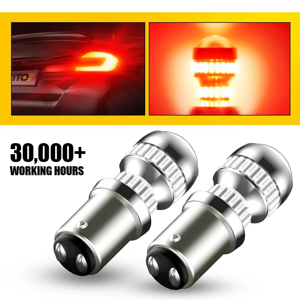 AUXITO 2 шт. 1157 BAY15D LED стоп-сигнал, красный