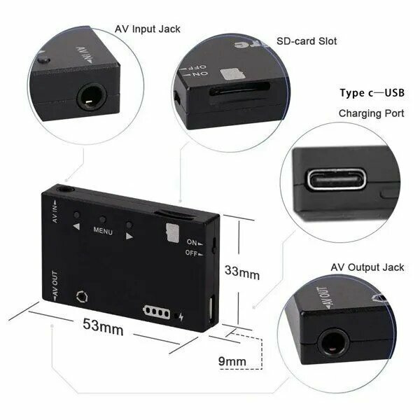 Типа C Новый Мини-DVR-Модуль С Возможностью Переключения NTSC / PAL И Встроенным Аккумулятором