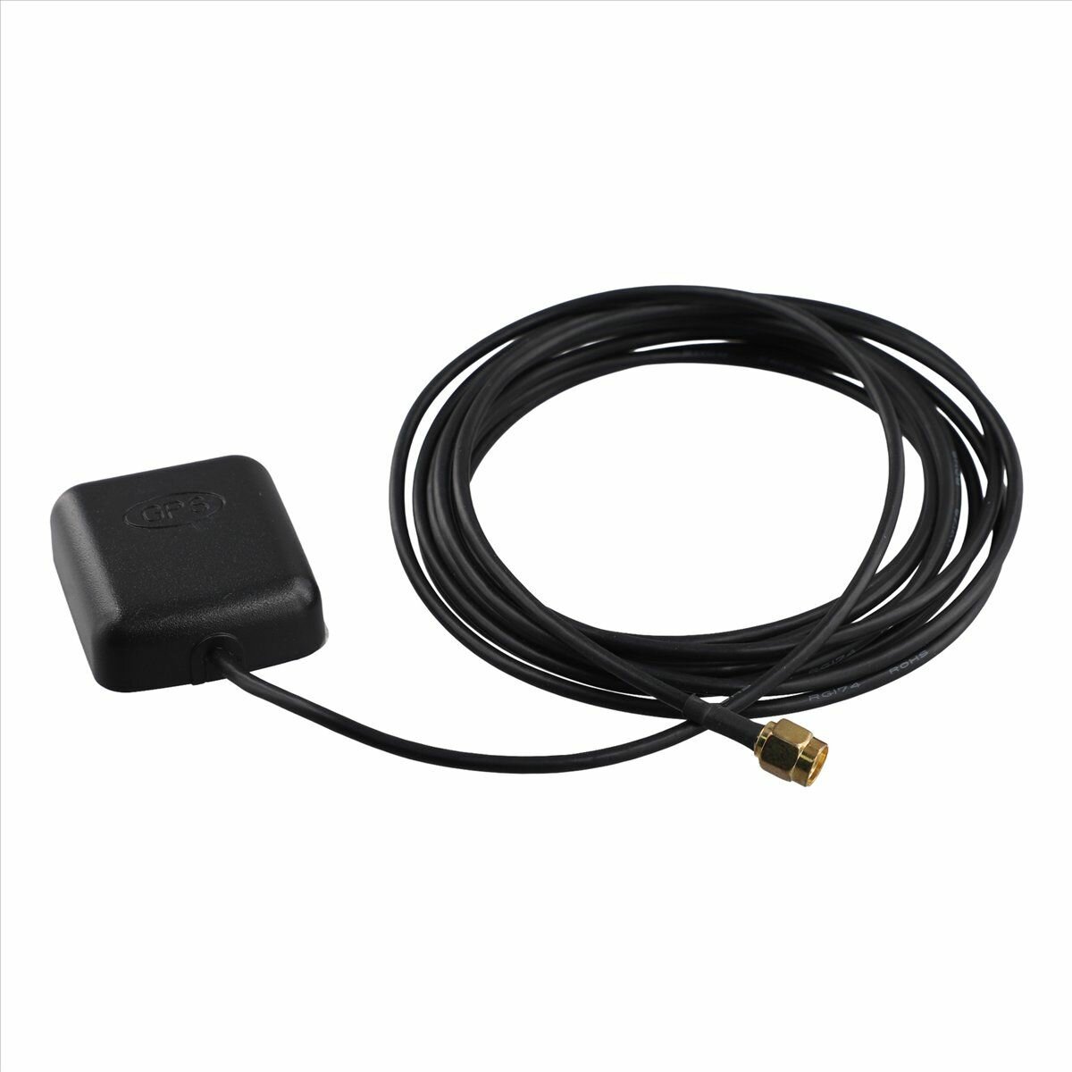 GPS-антенна SMA с магнитным основанием — усилитель сигнала для GPS-приёмника, кабель 3 м, чёрная для авто/лодки