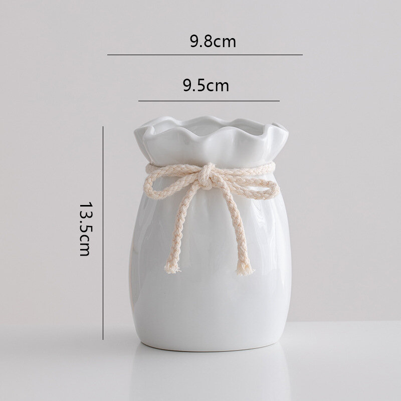 Керамическая ваза Shumen Nordic Creative Lucky Bag, декоративные сухие цветы, розовая настольная ваза для гостиной, современная цветочная композиция, орнамент, контейнер для цветов
