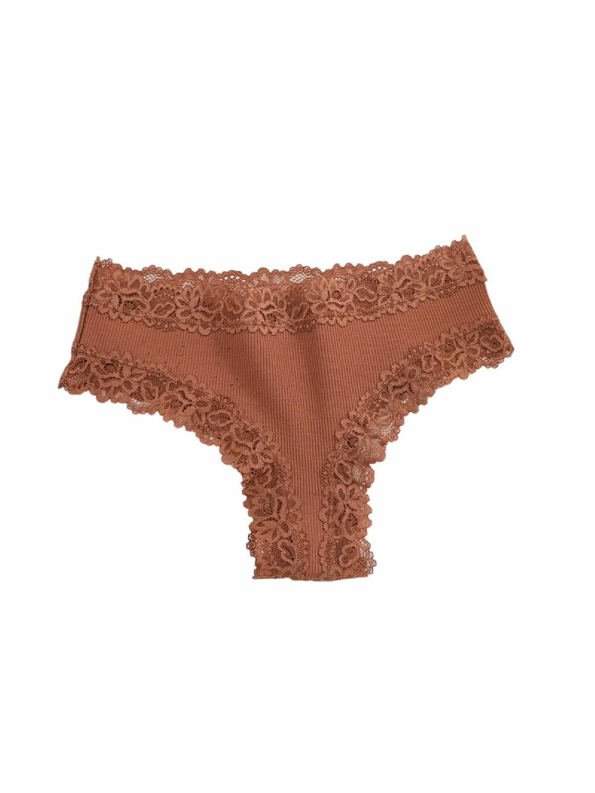 Женские бесшовные стринги, Кирпично - желтый - S