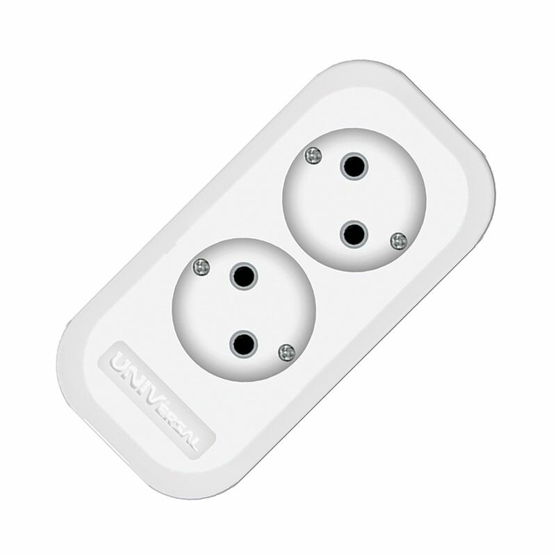 Колодка розеточная Universal 2 гнезда, без заземления, 10 А, 220 В