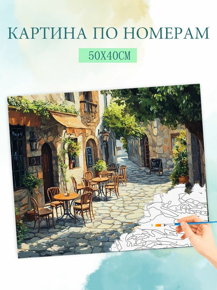 Картина по номерам на холсте с без подрамником 40x50cm / "Улицы европейских и американских городов"