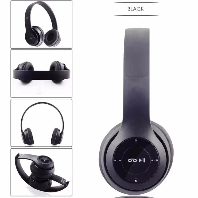 Беспроводные Bluetooth-наушники P47 с микрофоном, складные, с мощными басами, HiFi-качеством звука, стереофоническим звучанием, подходят для смартфонов, телевизоров и игр.