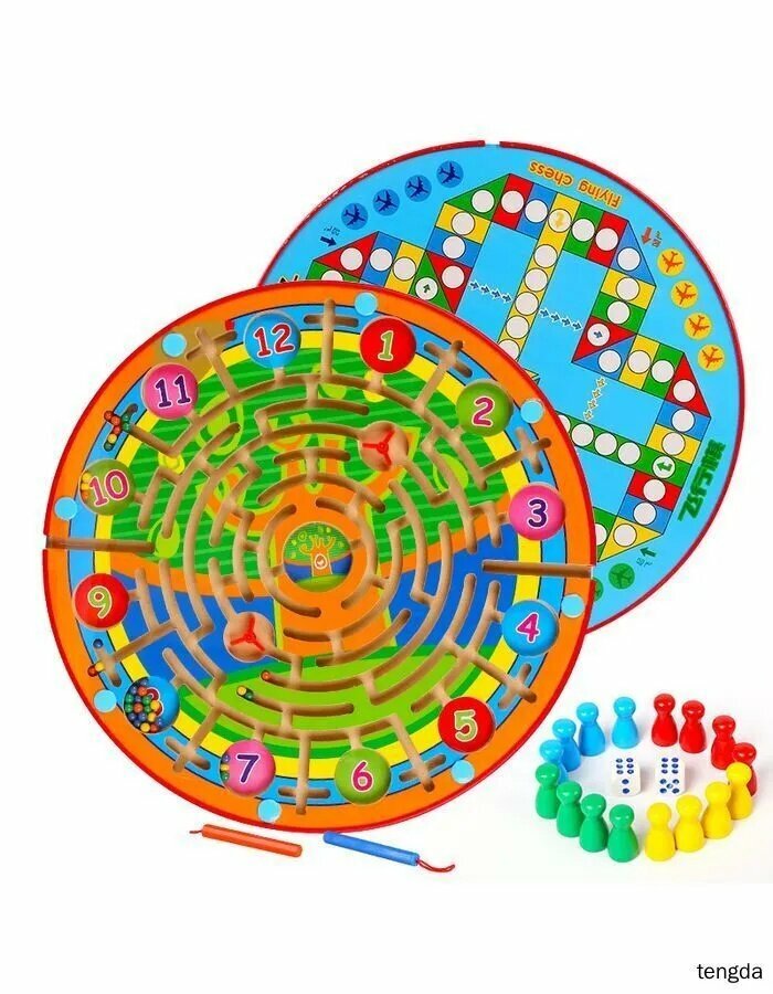 Магнитный лабиринт ThinkFun Amaze (Большой лабиринт с часами и летающими шашками)