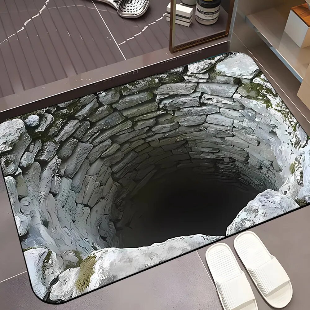 Коврик для ванной 80x80 см, с 3D эффектом колодца, нескользящий, ПВХ