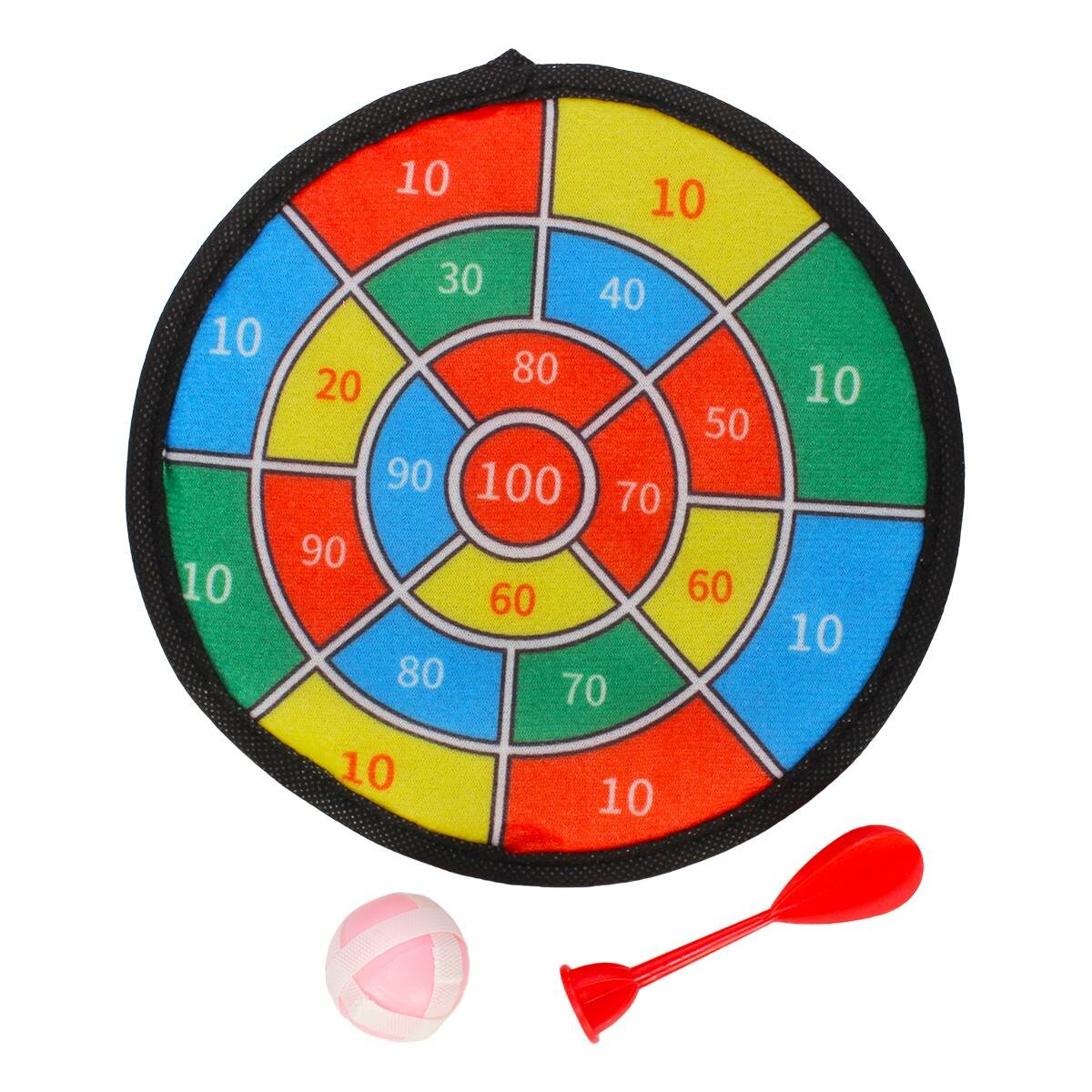 Дартс безопасный для детей, мишень с мягкими дротиками и мячиком, 30 см