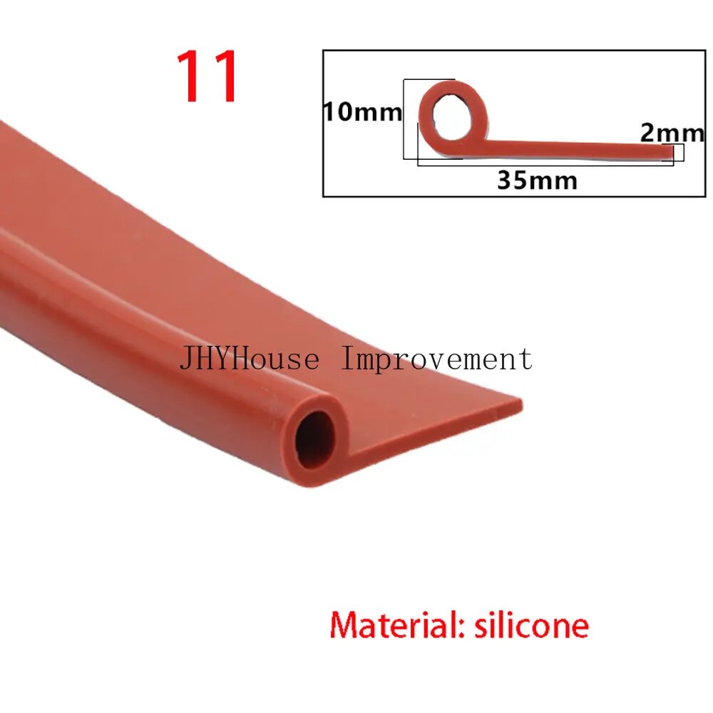 Термостойкая уплотнительная лента силиконовая P-типа 9 форм P-11