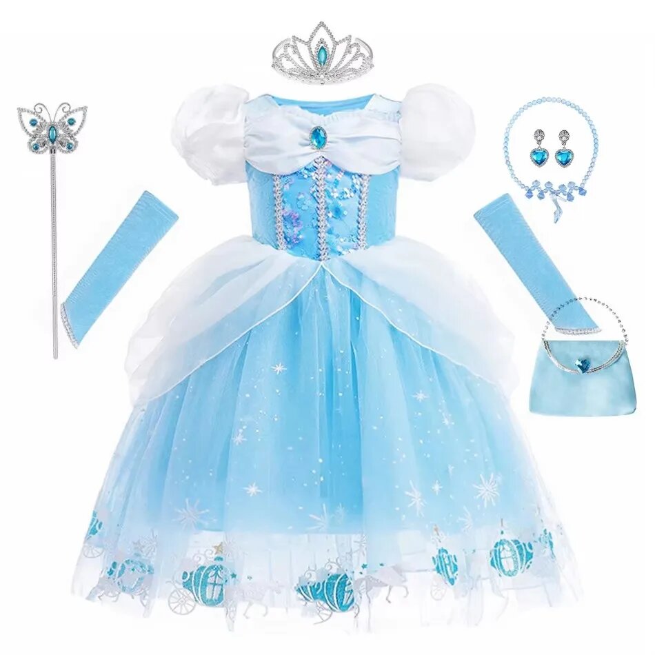 Платье принцессы Золушки DreamParty 7-8T(tag 140), N2