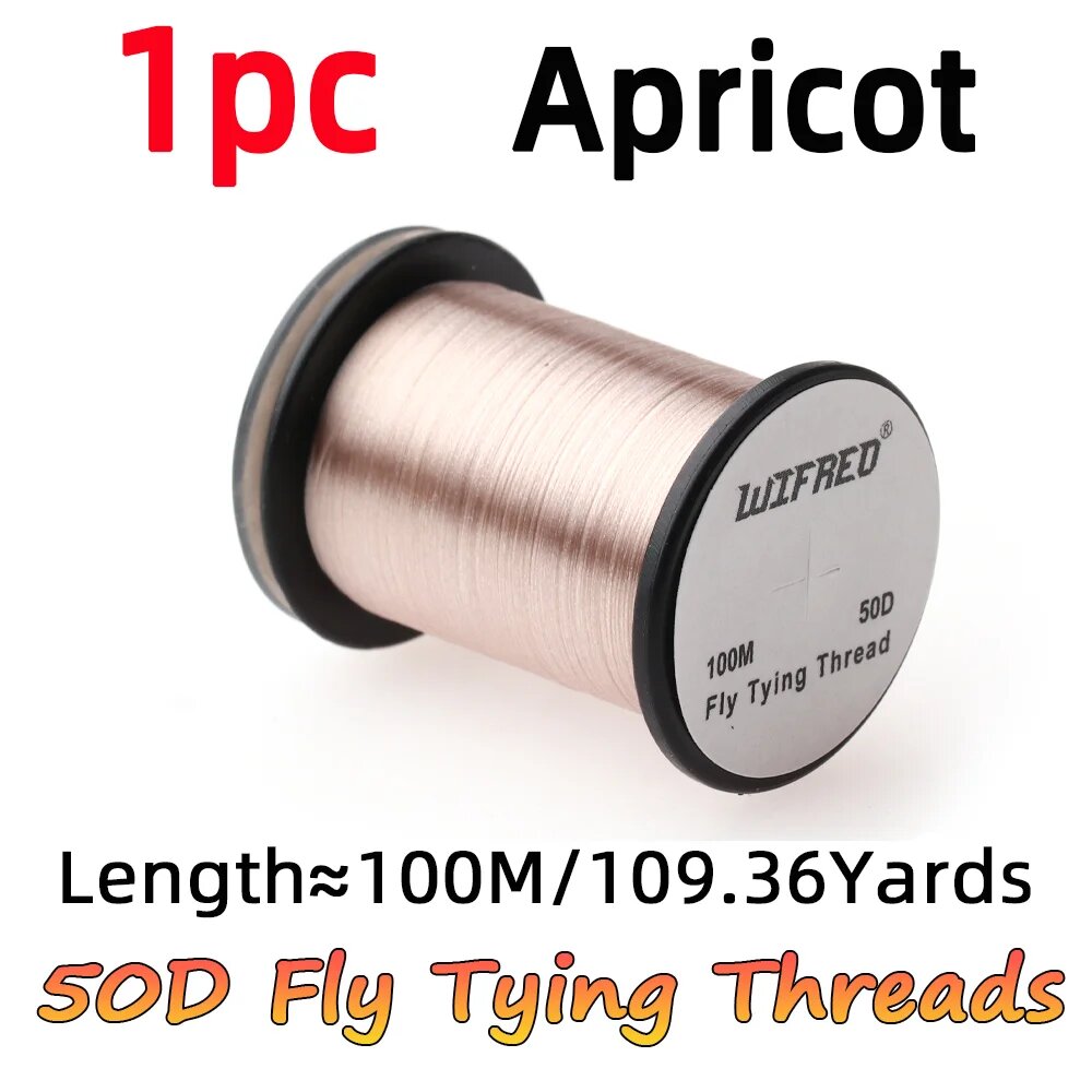 Нить для вязания мух 50D Apricot, 100м