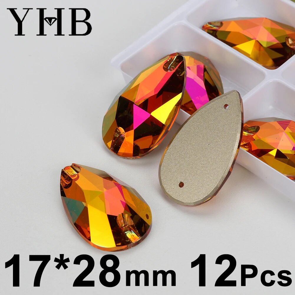 Стразы YHB Drop 17X28mm, 12шт