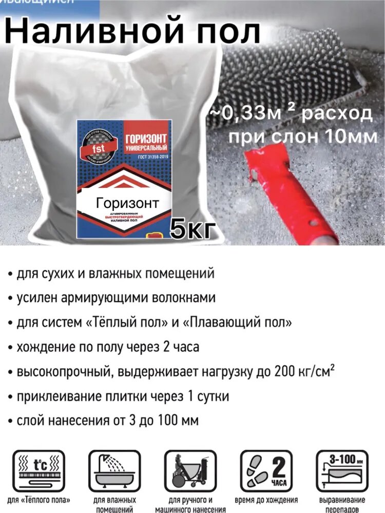 Пол самовыравнивающийся горизонт 5кг