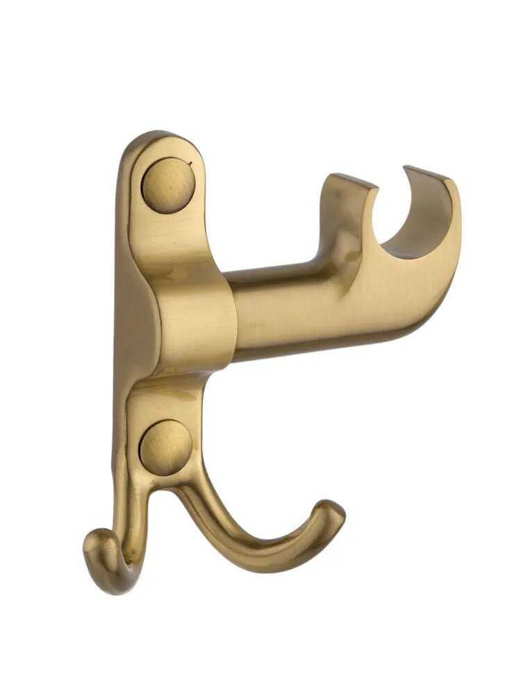 Держатель для душевой лейки с 2-я крючками из нержавеющей стали, античная бронза