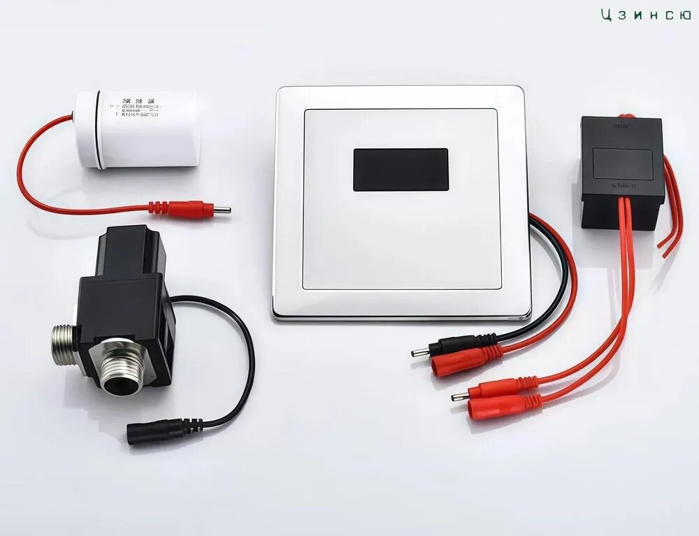 Индукционный клапан промывки писсуара, сенсорная панель, Автоматический датчик клапана смыва электрического писсуара , Встроенная установка, DC6V, смыв мочи.1/2.