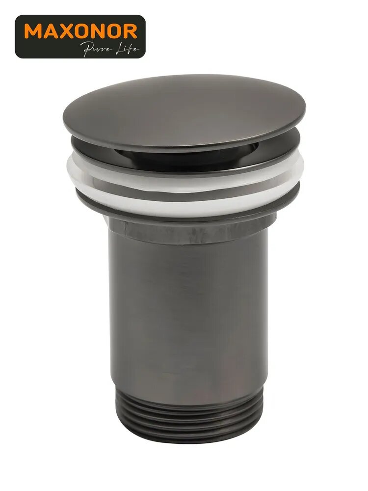 Донный клапан с переливом Maxonor PURE LIFE PL61-9, графит матовый