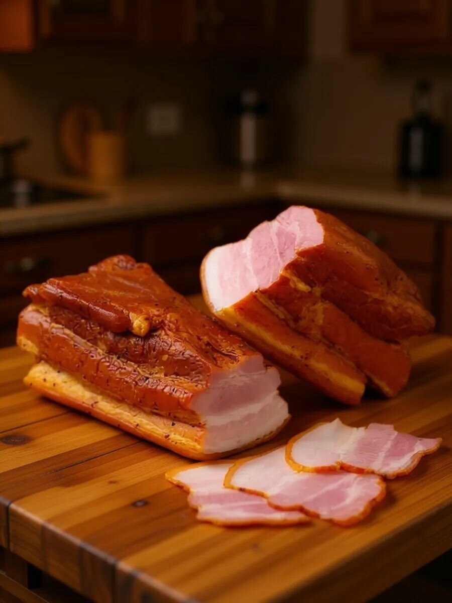 Грудинка свиная копченая на "Дровах" копчено-вареная,250 гр