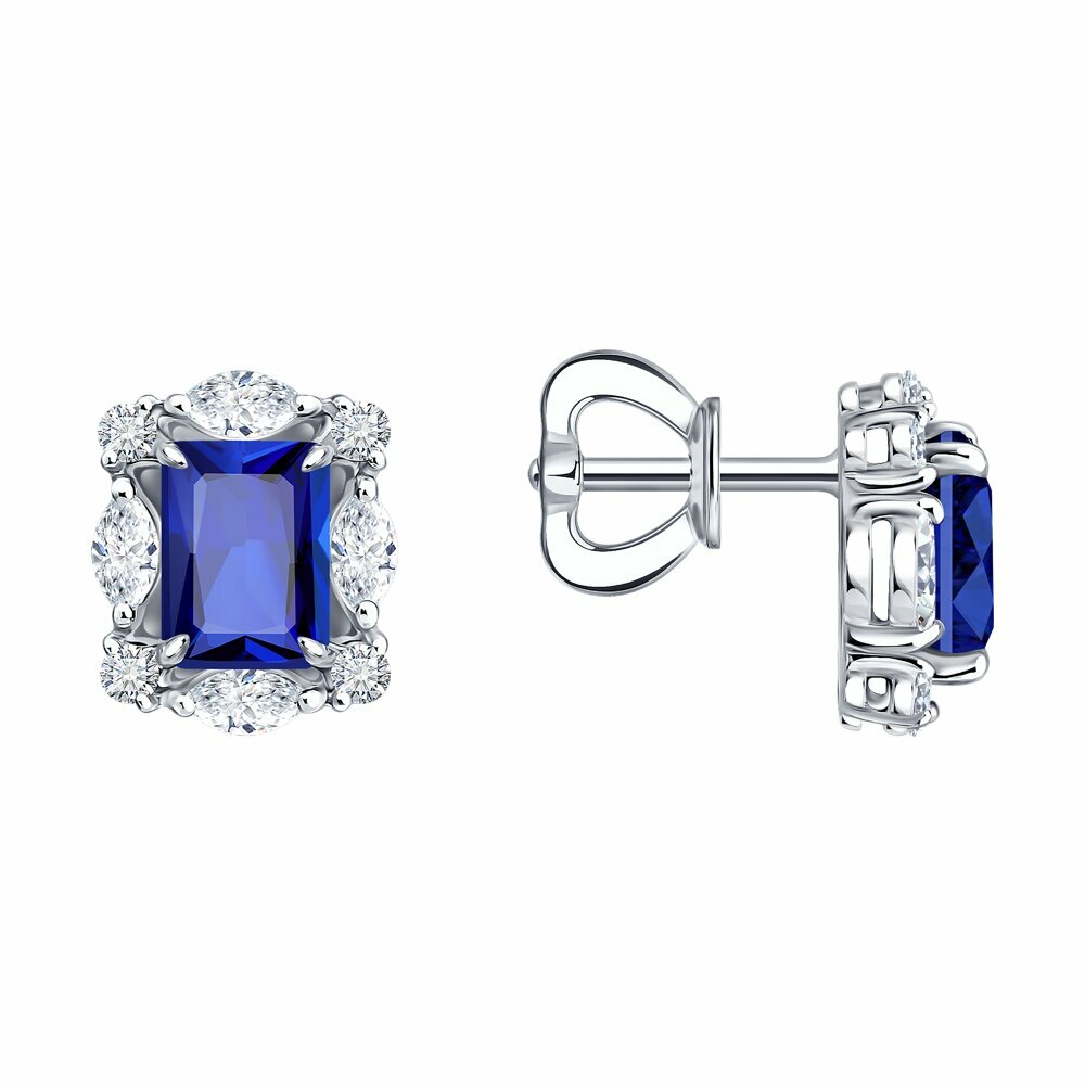 Серьги, белое золото, 585 проба