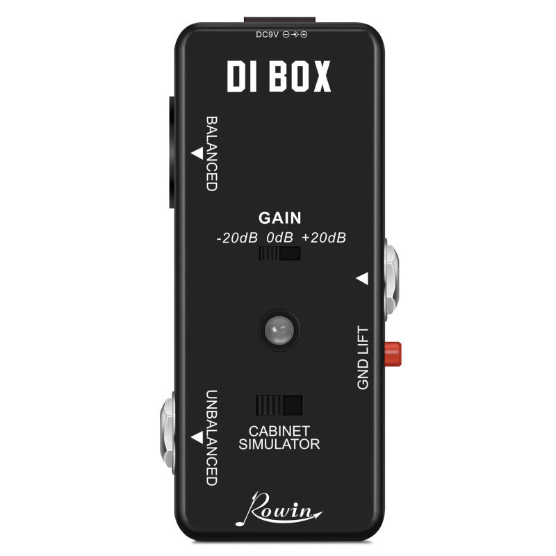 ROWIN LEF331 DI Box для электрогитары, совместимость сопротивления, выход 6,5 мм в XLR с шумоподавлением