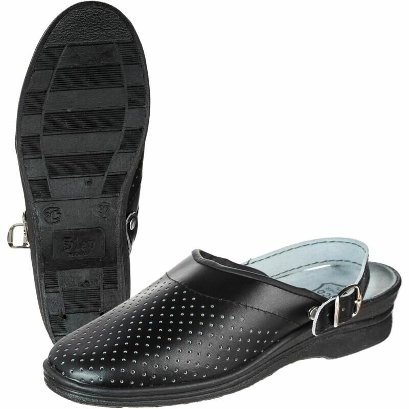 Сабо женские из натуральной кожи черные (размер 36)