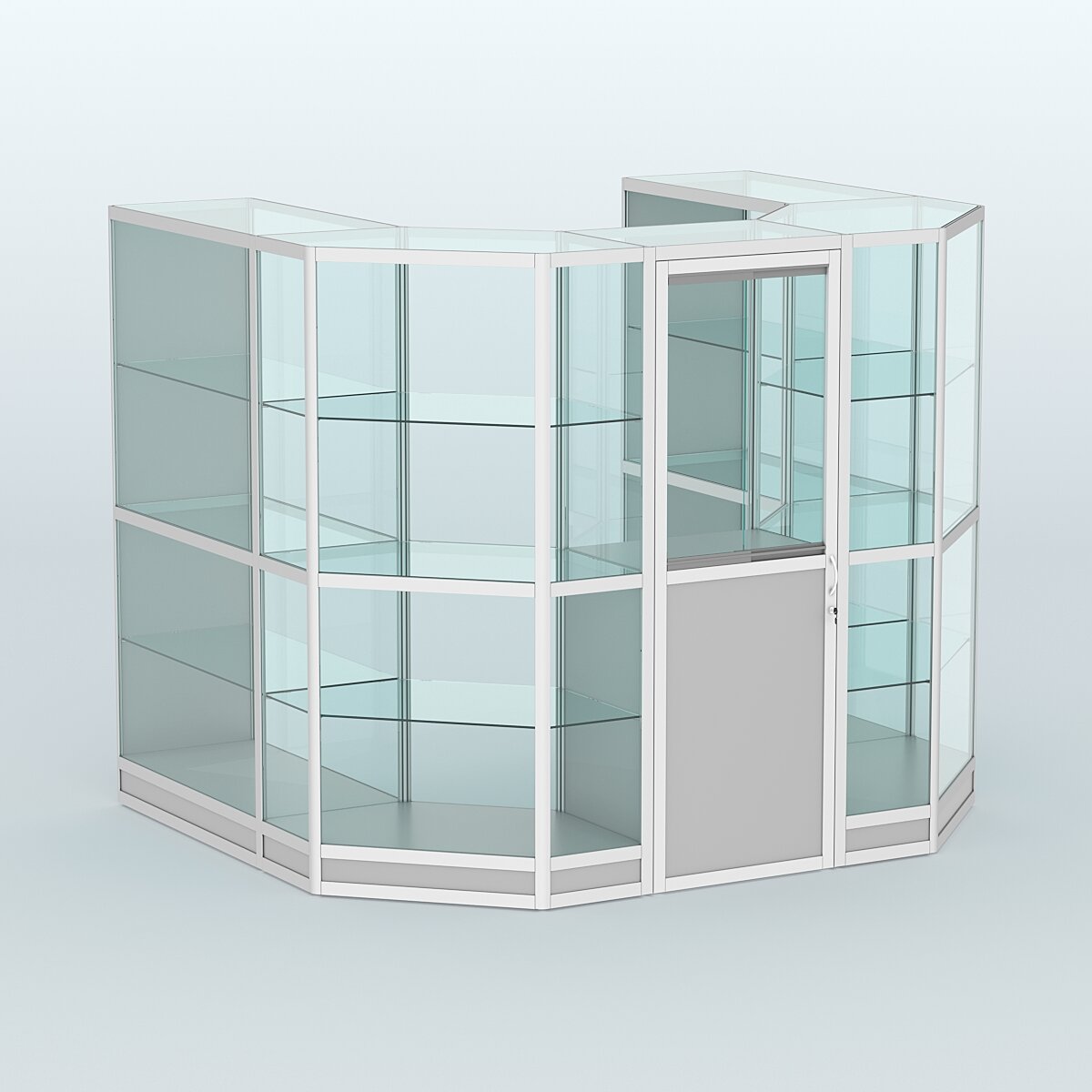 Павильон из профиля пристенный №3г ( 4,32 кв. м), Серый