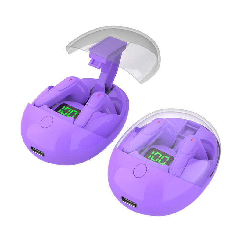 PTO-ONE беспроводные наушники Bluetooth для спорта и игр с шумоподавлением, вкладышные, фиолетовый