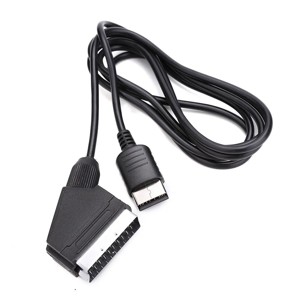 Кабель RGB SCART для Sega Dreamcast, черный, пластик, 1 шт