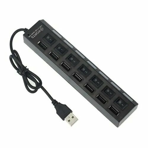USB Hub Extender 7 Port Hub с выключателем света